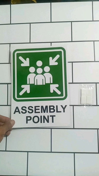 ASSEMBLY POINT Plastic Laminated Photopaper Signage | Lazada PH
