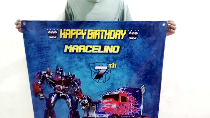 Spanduk / Backdrop Banner Ulang Tahun / Tema Transformers / Free Design ...