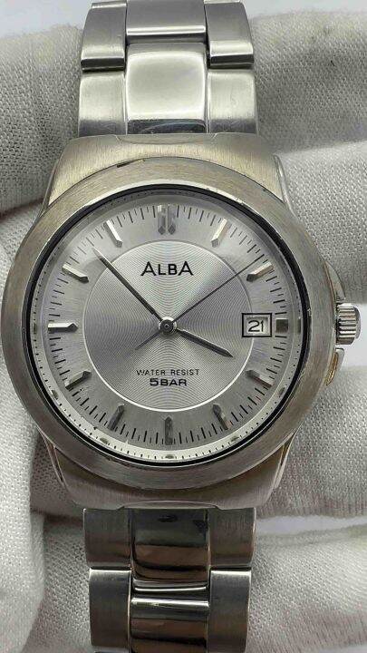 ALBA WATER RESIST 5 BAR QUARTZ ตัวเรือนสแตนเลส นาฬิกาผู้ชาย มือสองของ ...
