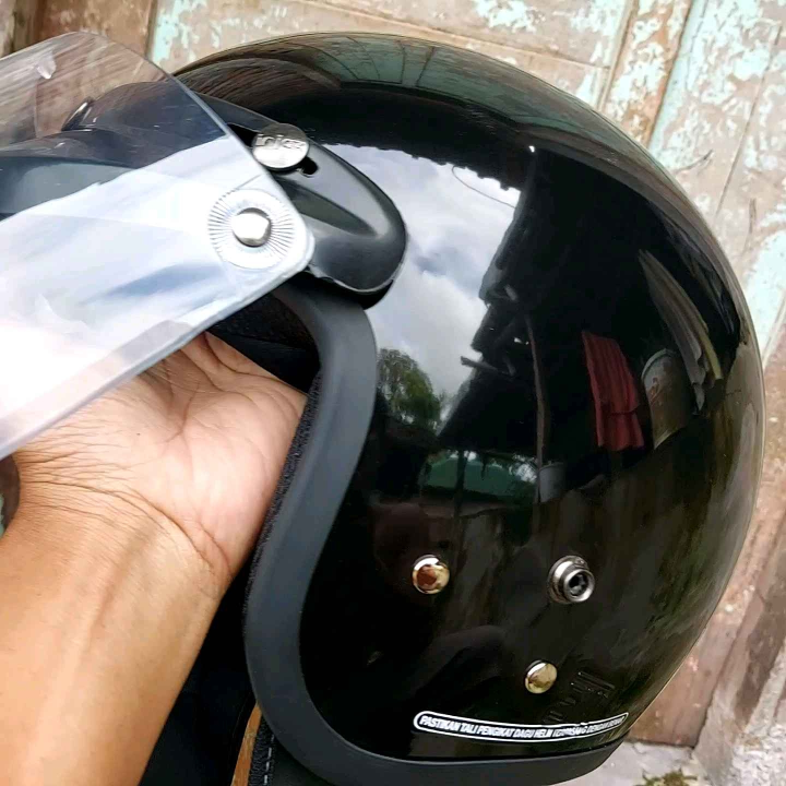 Helm Retro Hitam Gloss | Lazada Indonesia