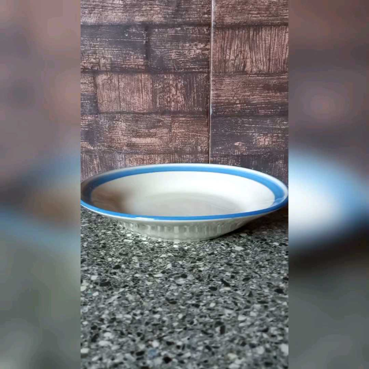 Piring Makan Bahan Keramik List Biru/Bisa Satuan/Piring Cantik | Lazada ...