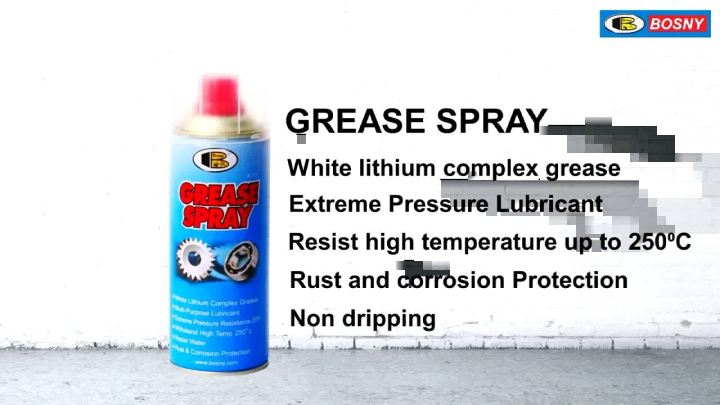BOSNY GREASE SPRAY WHITE LITHIUM GREASE MULTIPURPOSE LUBRICANT 200ML ...