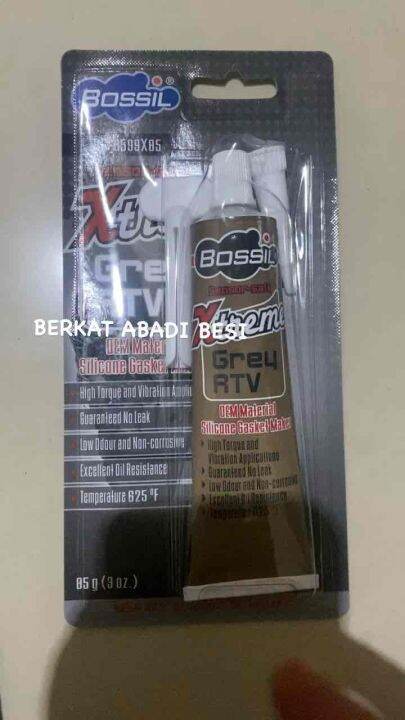 Lem bosil RTV 85gr silicone gasket maker grey 85 gram paking bossil ...