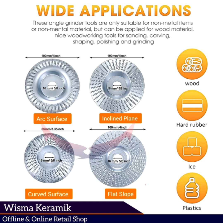 Mata Gerinda Kayu Carving parut kayu amplas Wood carving disc 4 model ...