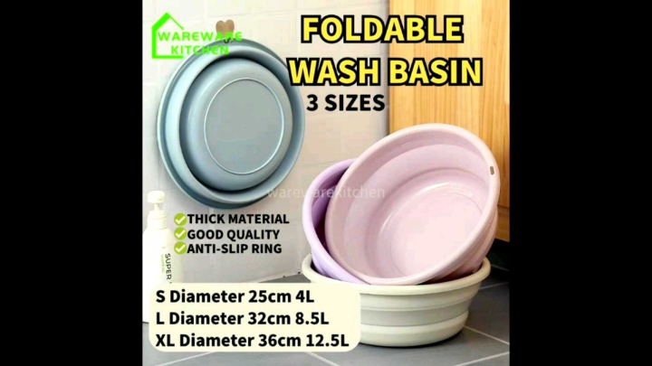 Foldable Wash Basin Collapsible Folding Basin Travel Face Washing ...