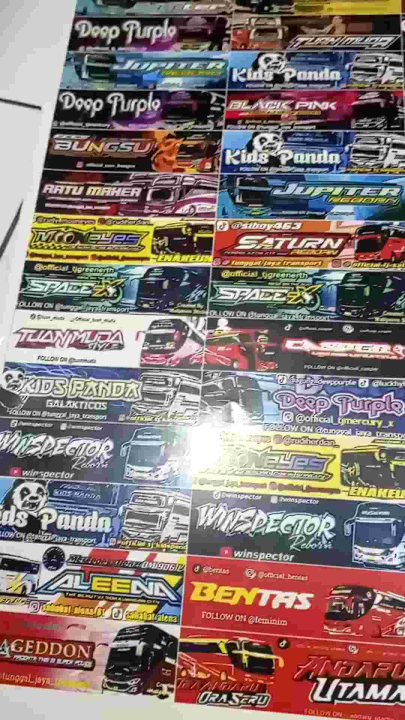 1 lembar sticker bus basuri isi 45 kotak/ sticker bus basuri /sticker ...