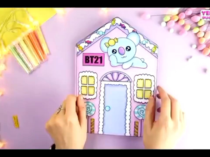 MAINAN PAPER DOLL HOUSE BT21 KOYA BONEKA KERTAS RUMAH KOYA BT21 ...