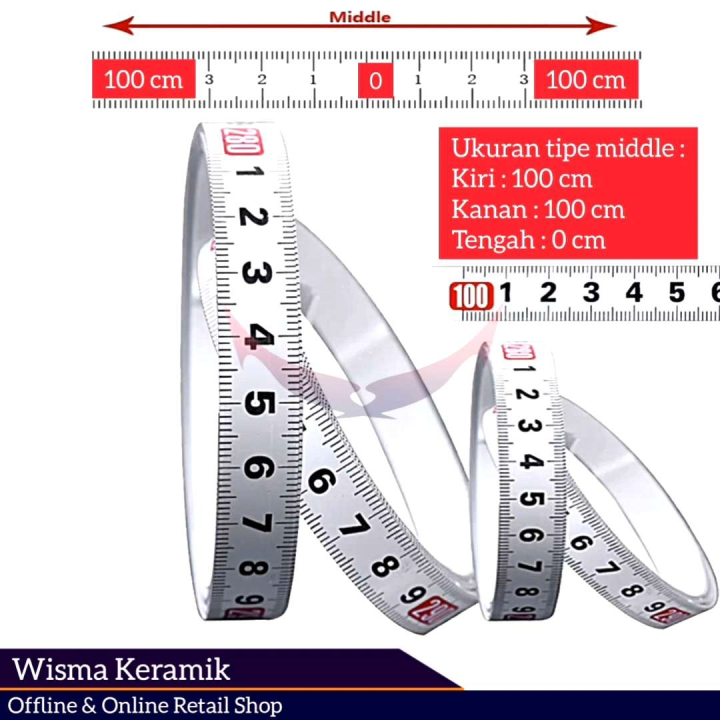Meteran Tempel stainless 200 cm, adhesive scale tape tipe middle | Lazada Indonesia