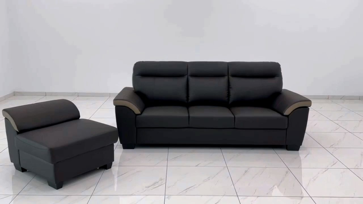 EGO Simple 1+2+3 Sofa Set / L shape Sofa/ Stool Sofa / Premium PU ...