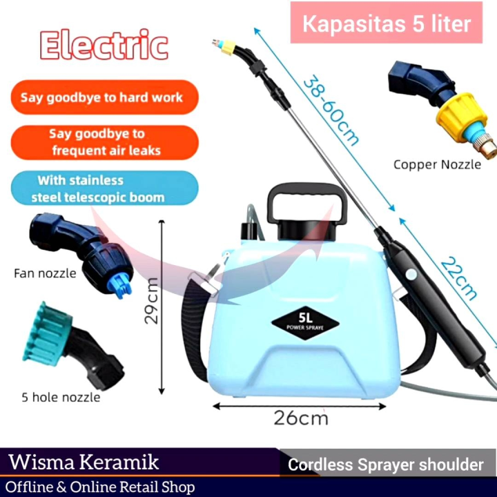 Cordless Sprayer shoulder, alat penyemprot hama tanaman elektrik 5 ...