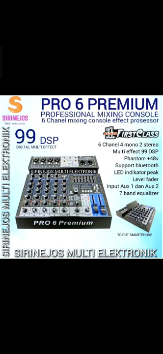 MIXER AUDIO MIXER 6 CHANEL PRO 6 PREMIUM FIRSTCLASS PROFESSIONAL MIXING ...