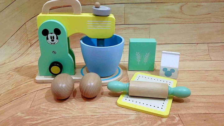 Wooden Mixer Set Kids Role Play Montessori Pretend Play Mainan Mixer ...