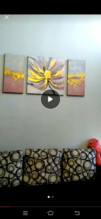 lukisan panel flower beauty pinky and blue,lukisan abstrak panel ...