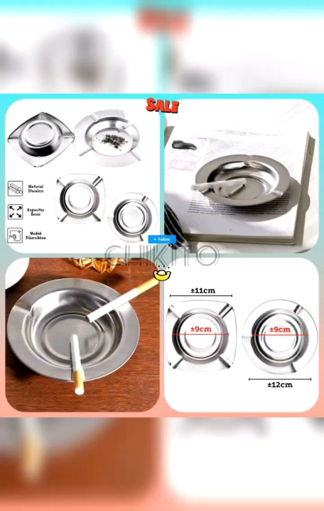 Ashtray Asbak Steinless Abu Rokok Asbak Mini Souvenir | Lazada Indonesia