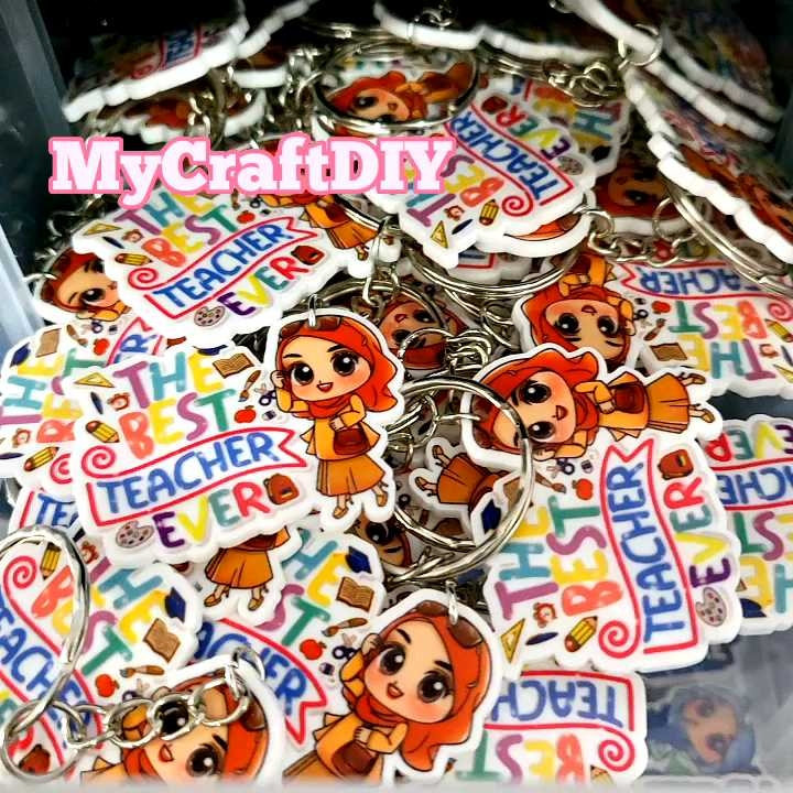 Readystok Keychain Cute TQ Cikgu 2023 Teacher's Day Hadiah Cenderahati ...