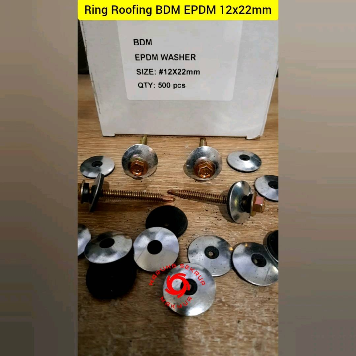 (50 pcs) Ring Sekrup Roofing / Roof Seal 12x22mm / EPDM Bounded Washer ...
