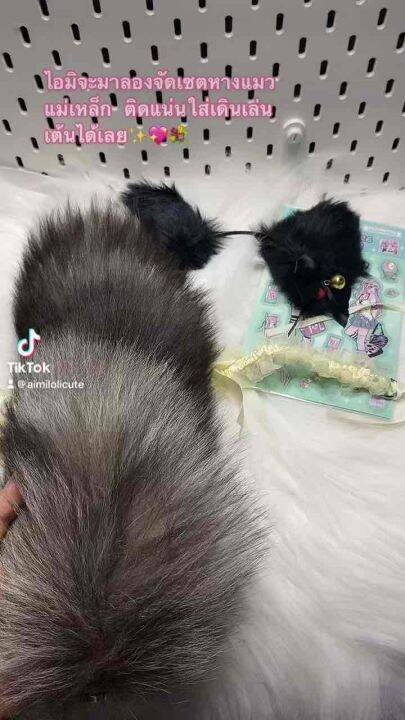 พร้อมส่ง เซตหางแมวคอสเพลย์3ชิ้น หางแมวหางจิ้งจอกแบบแม่เหล็กประกบติดผ้า ...