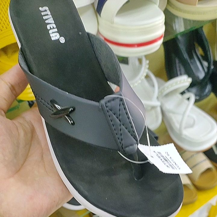 Sendal wedges jepit merk stivela warna hitam polos model terbaru ...