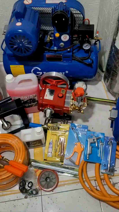 Paket Komplit Usaha Steam Listrik Cuci Motor Mobil+Kompresor 1/4HP Dinamo Snow Salju Tambal Ban ...