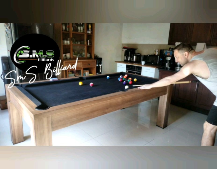 Billiard biliard bilyar pool table dinner 7feet full set perlengkapan ...