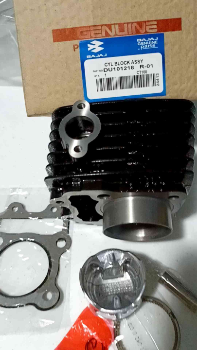 bajaj ct100 cylinder block kit assy (std)(INDONESIA MADE) (W/ FREE ...