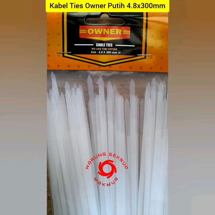 (1 Pack) Kabel Ties 4.8x300mm / Kabel Tis / Cable Ties Putih 30CM ...