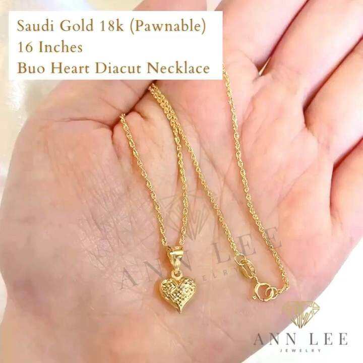 Pawnable Real Saudi Gold 18k Heart Necklace | Lazada PH