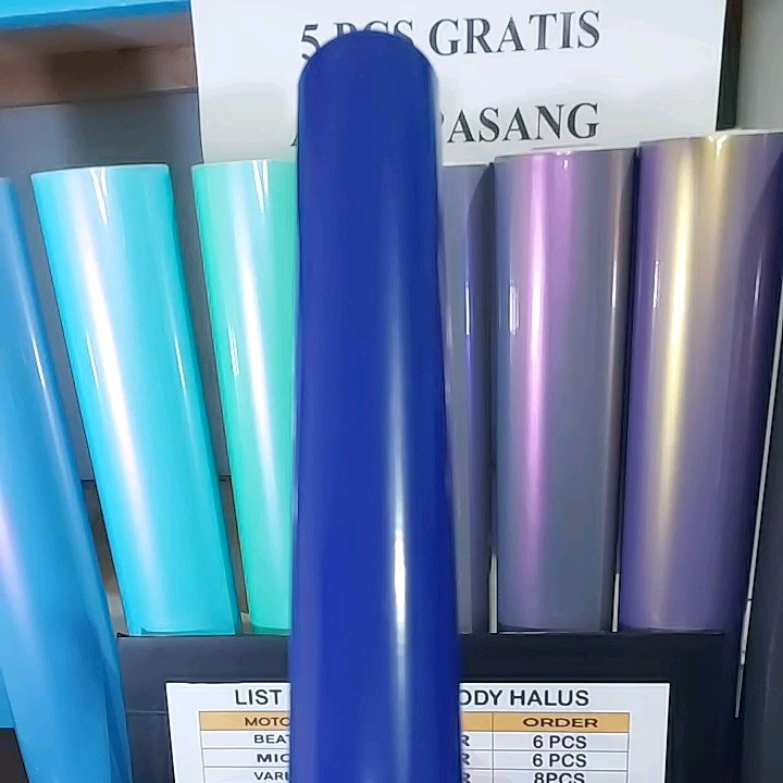 STICKER SKOTLET MOTOR DAN MOBIL WARNA BIRU TUA GLOSSY KUALITAS PREMIUM ...