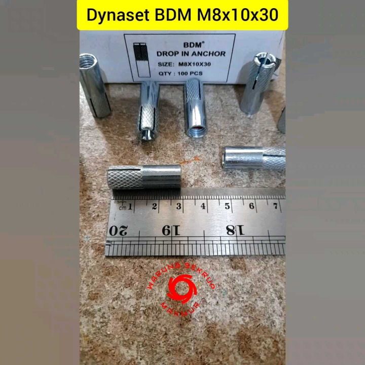 (5 pcs) Dynaset M8 / Dinaset 8mm / Drop In Anchor M8 | Lazada Indonesia