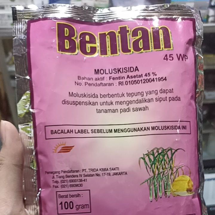 BENTAN Moluksida 45 WP 100 gram | 50 gram Pengendali Hama siput keong ...