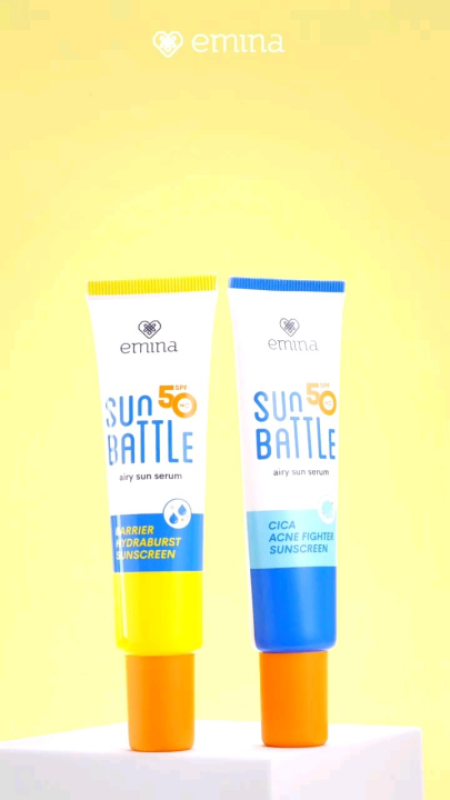 Emina Sun Battle Spf 50 Pa++++ Barrier Hydraburst / Cica Acne Fighter Sunscreen 30 ml | Lazada ...