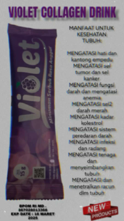 COLLAGEN DRINK MINUMAN SERBUK RASA ANGGUR VIOLET 1 BOX ISI 6 SACHET ORIGINAL B.A.S | Lazada ...