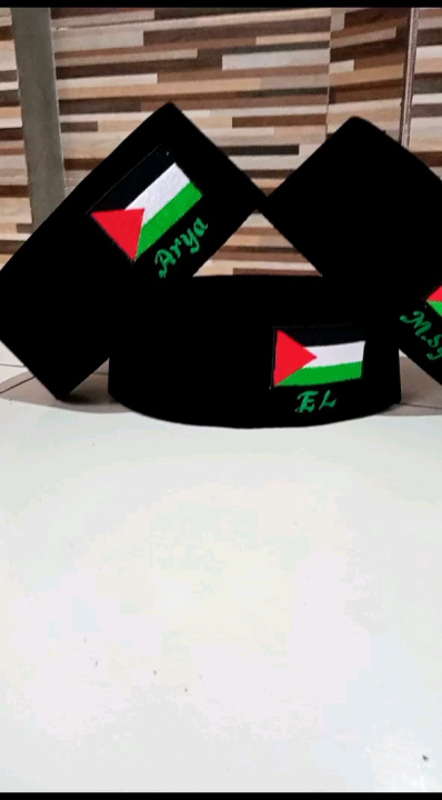 Peci palestina peci merah putih pake nama | Lazada Indonesia