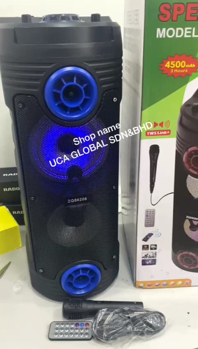WIRELESS SPEAKER ZQS-6208 BOOM BASE WITH MIC | Lazada