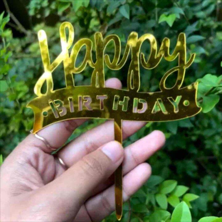 Cake Topper Acrylic Toper Happy Birthday Akrilik Hiasan Kue Ulang Tahun | Lazada Indonesia
