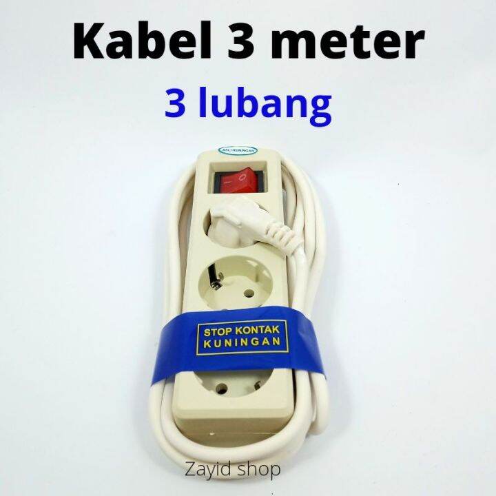 Terminal listrik colokan listrik 3 lubang 3 Meter plus saklar Asli ...
