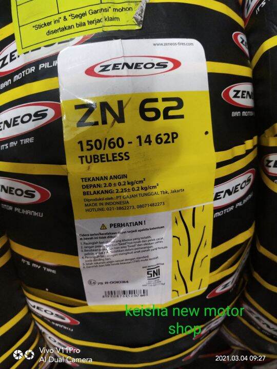 ban zeneos zn62 ukuran 150/60 14 tubles | Lazada Indonesia