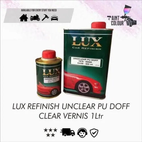 pernis/clear coat lux refinish uniclear pu doff/matt clear vernis 1kg ...