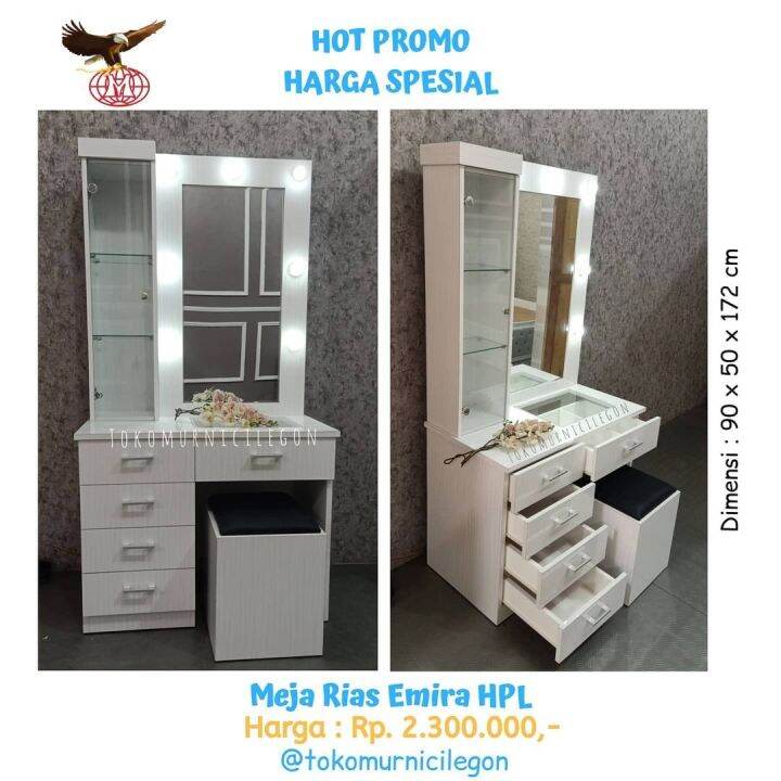 Meja Rias Emira HPL (Free Ongkir Cilegon - Serang Kota) | Lazada Indonesia