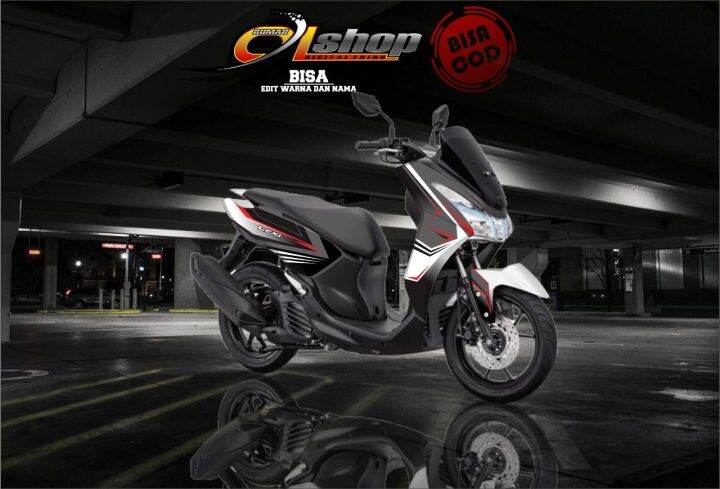 sticker decal full body Yamaha Lexi hitam variasi putih motip pilihan ...