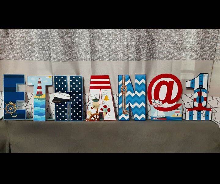 NAUTICAL Theme Birthday letter standee/BACKDROP with stand! Price per ...