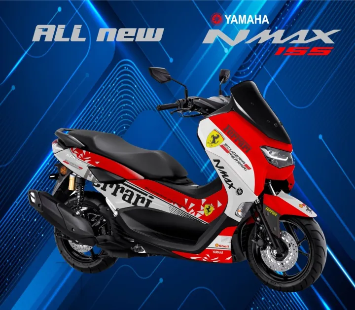 sticker full body Yamaha nmax new Ferrari putih variasi merah | Lazada ...
