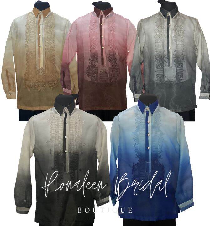 【Hot Sale】Barong Tagalog Monochromatic Pinya Cocoon | Lazada PH