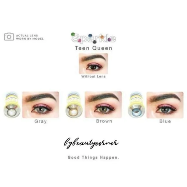 TEEN QUEEN ' Gray ' Sparkle Contact Lens. w/ lens case | Lazada PH