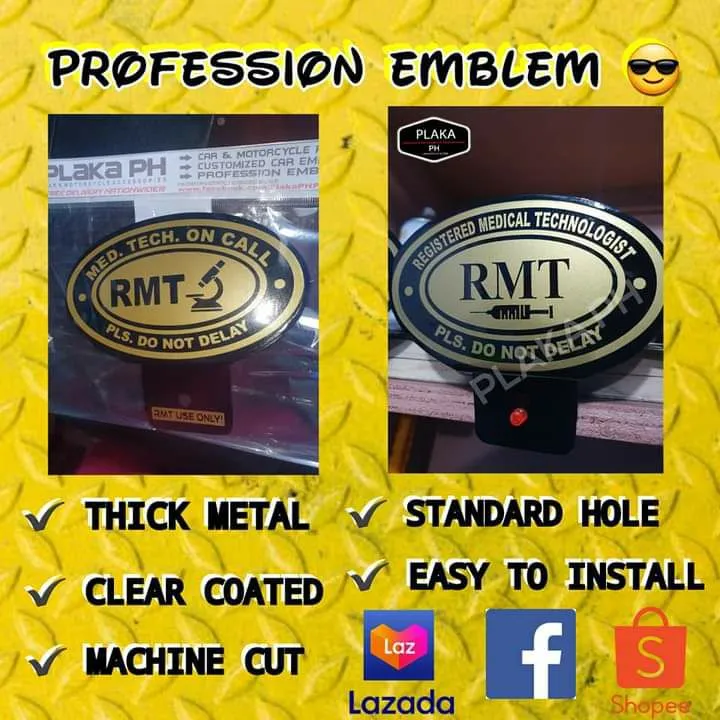 RMT CAR ACCESSORIES PROFESSION EMBLEM GOLD | Lazada PH