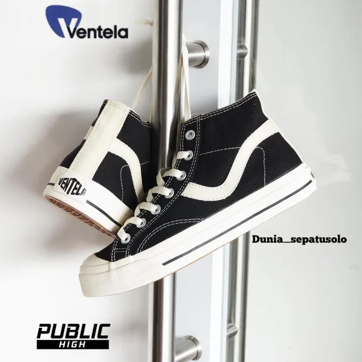 Sepatu Ventela Public High Black Natural | Vantela Public low Black ...