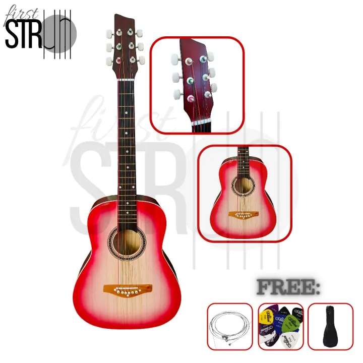 Acoustic mini Guitar size 32' Pink Shaded | Lazada PH