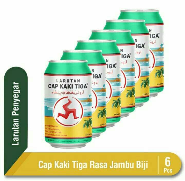 Larutan Cap Kaki Tiga ( Rasa Jambu ), 1 pack isi 6 kaleng | Lazada ...
