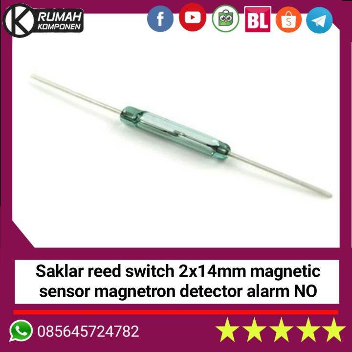 2 pcs reed switch saklar sensor magnetik normaly open NO komponen robot ...