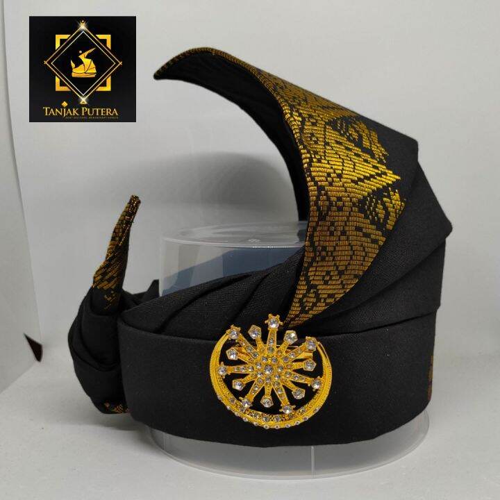 Tanjak Songket Bunga Tabur + Dokoh Hitam Gold | Lazada